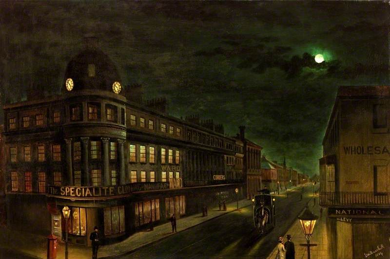 Mackie`shood, Sunderland, High Street West,ooking East, 1884 通过 Daniel ...